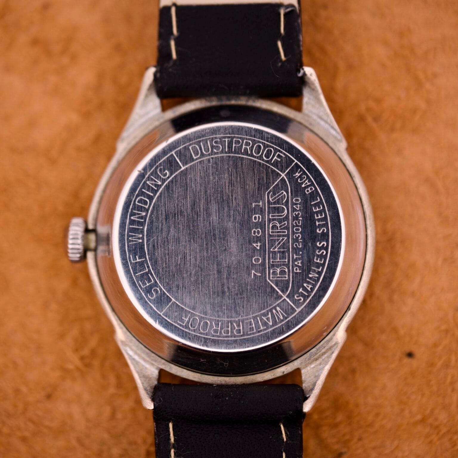 Benrus Three Star Automatic Browned Tropic Dial Stainless Steel